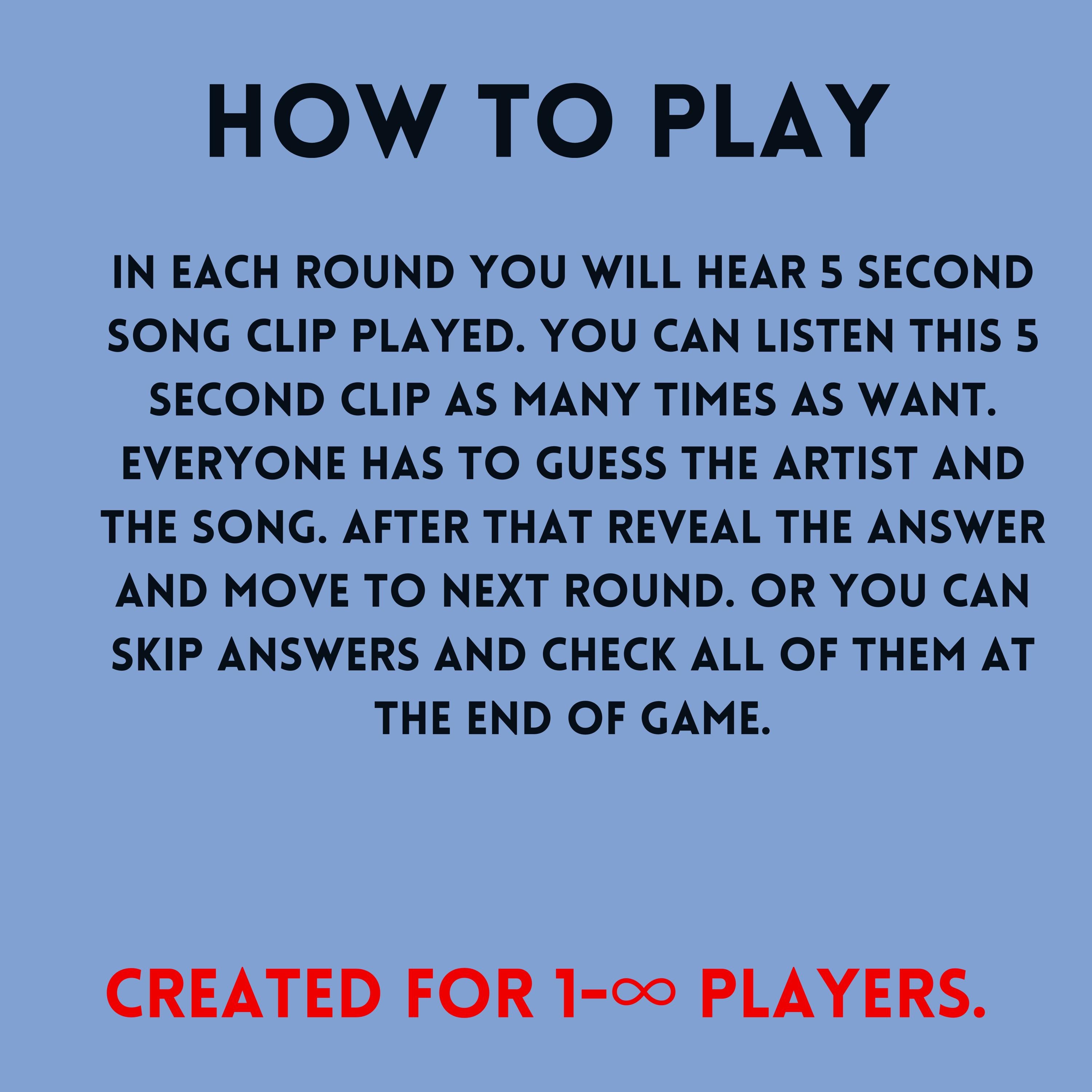 GUESS THE SONG | Digital Song-guessing Game | 30 Popular Songs | Trivia ...