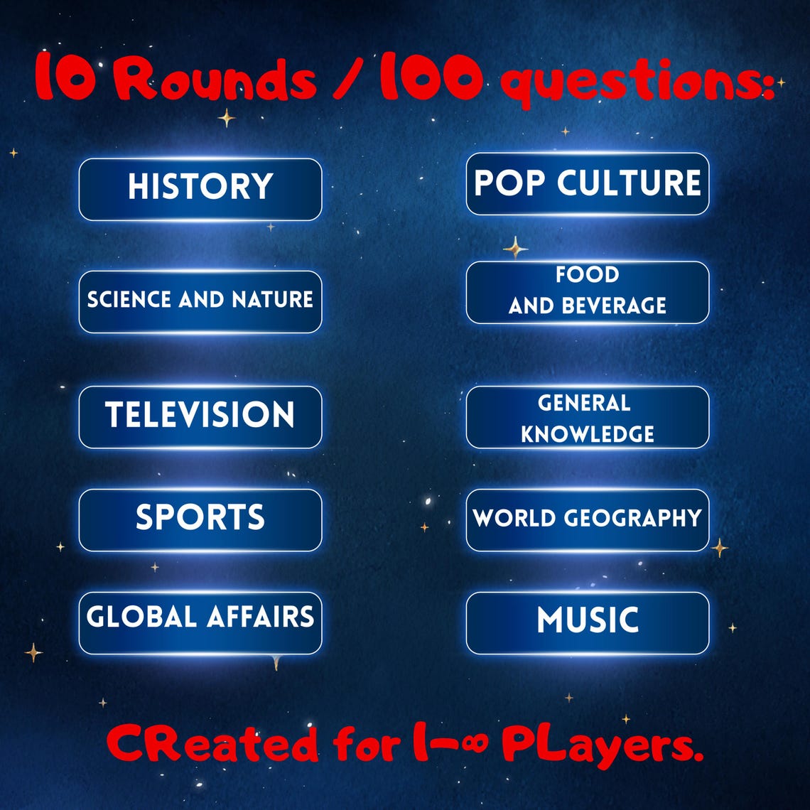 PUB TRIVIA Game | 10 Rounds & 100 Questions | Work Party Game | Friends ...
