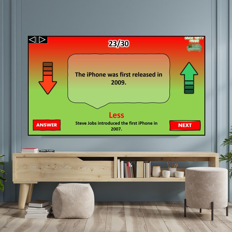 MORE or LESS Game| 6 Rounds - 30 Statements | Digital Party Game ...