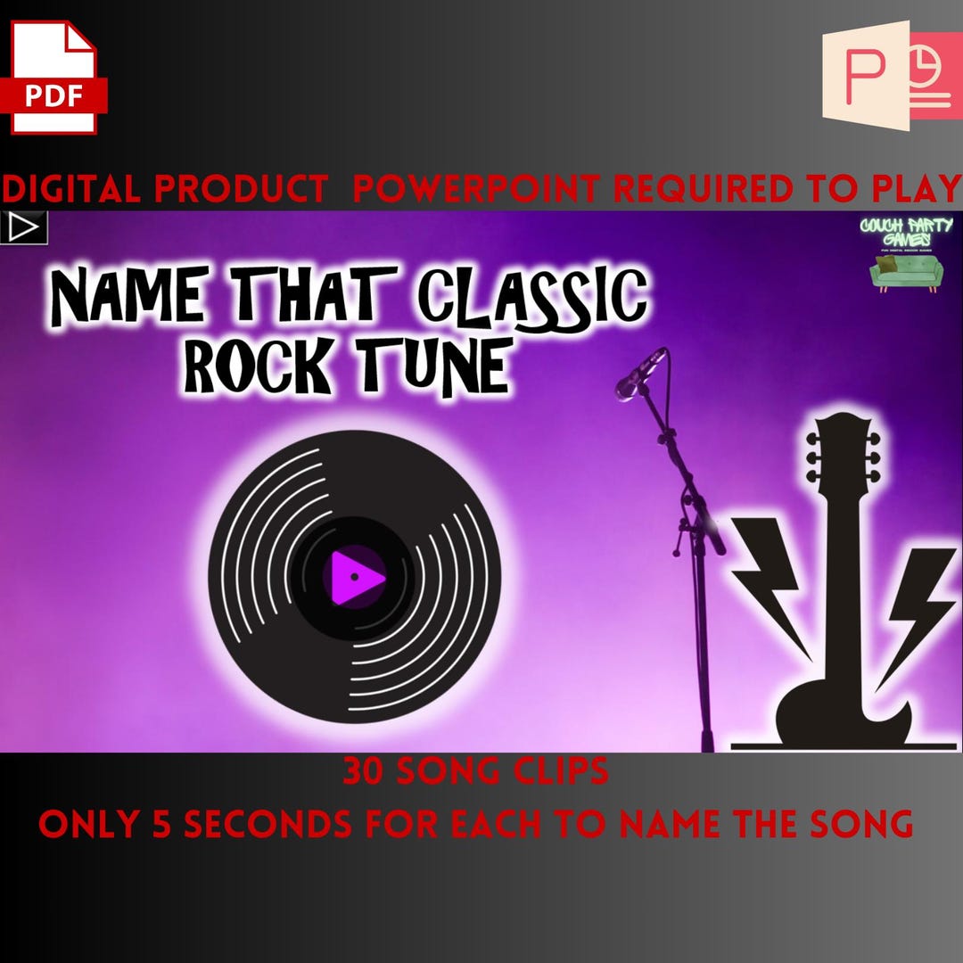 NAME THAT TUNE Game| Classic Rock| 30 Rounds & 30 Songs| 5 Seconds Each ...
