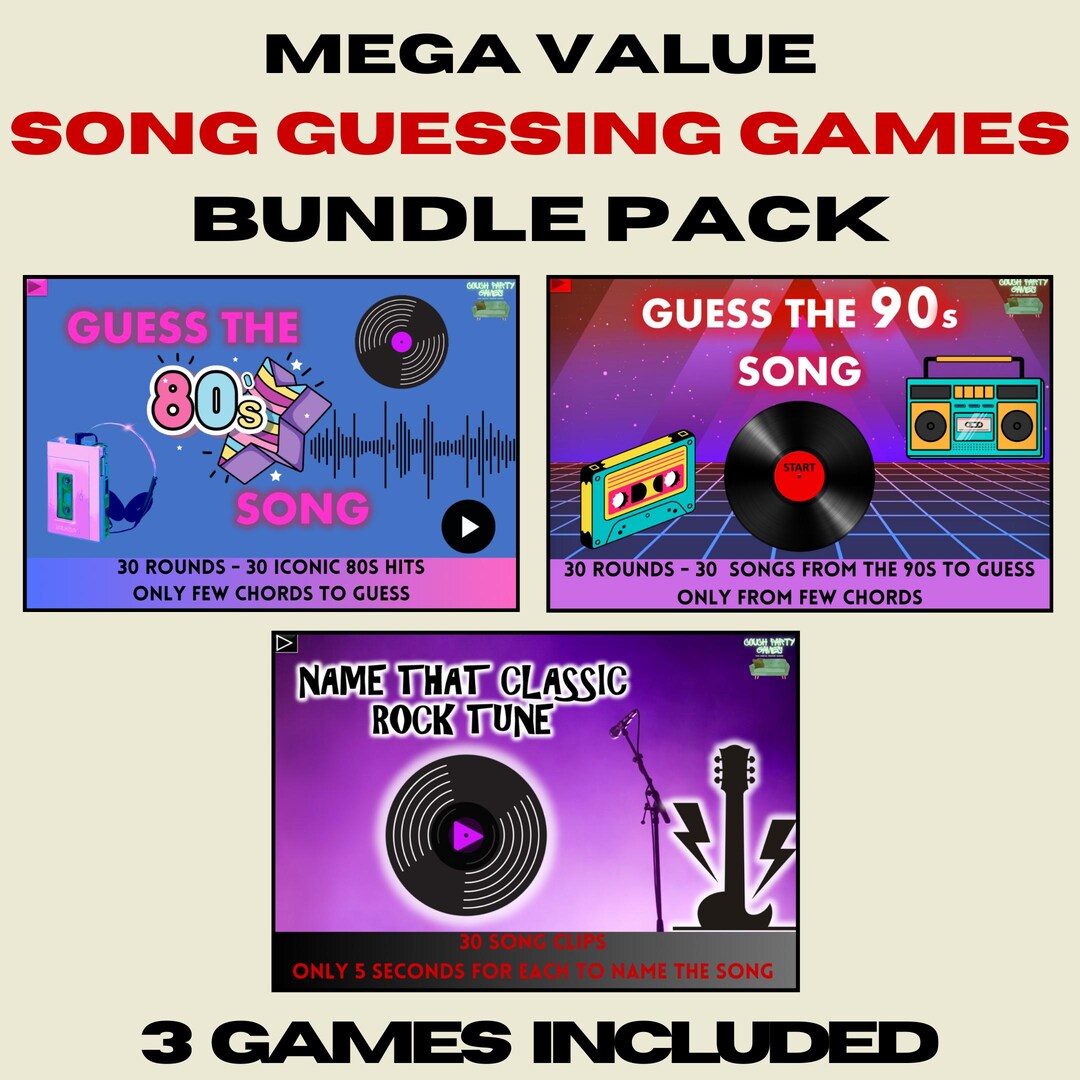 Mega Value SONGS GUESSING Digital Game Bundle | 3 Games to Play ...