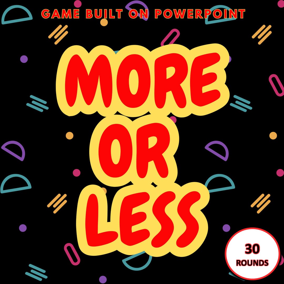 MORE or LESS Game| 6 Rounds - 30 Statements | Digital Party Game ...