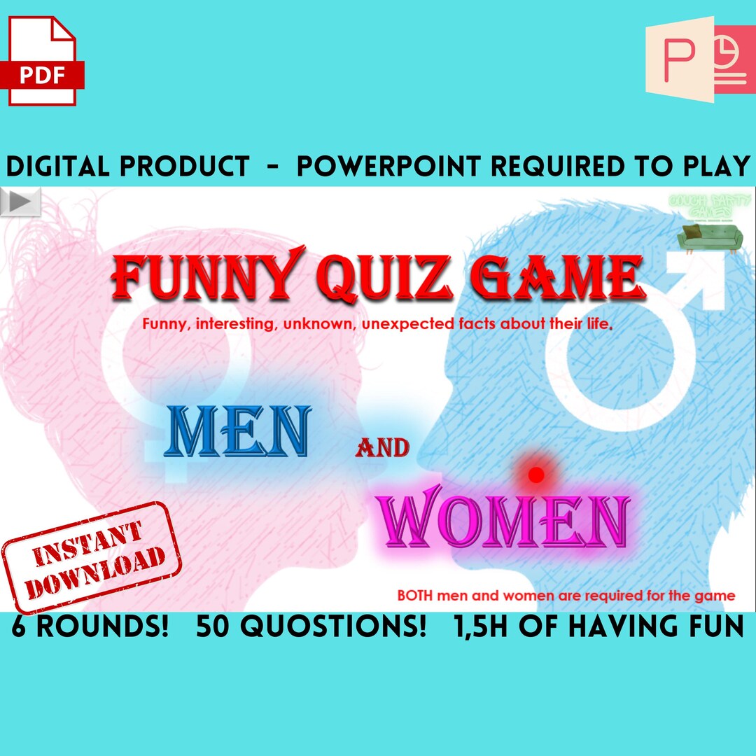 MEN and WOMEN QUIZ Game | Gender Differences | Digital Quiz | Party ...