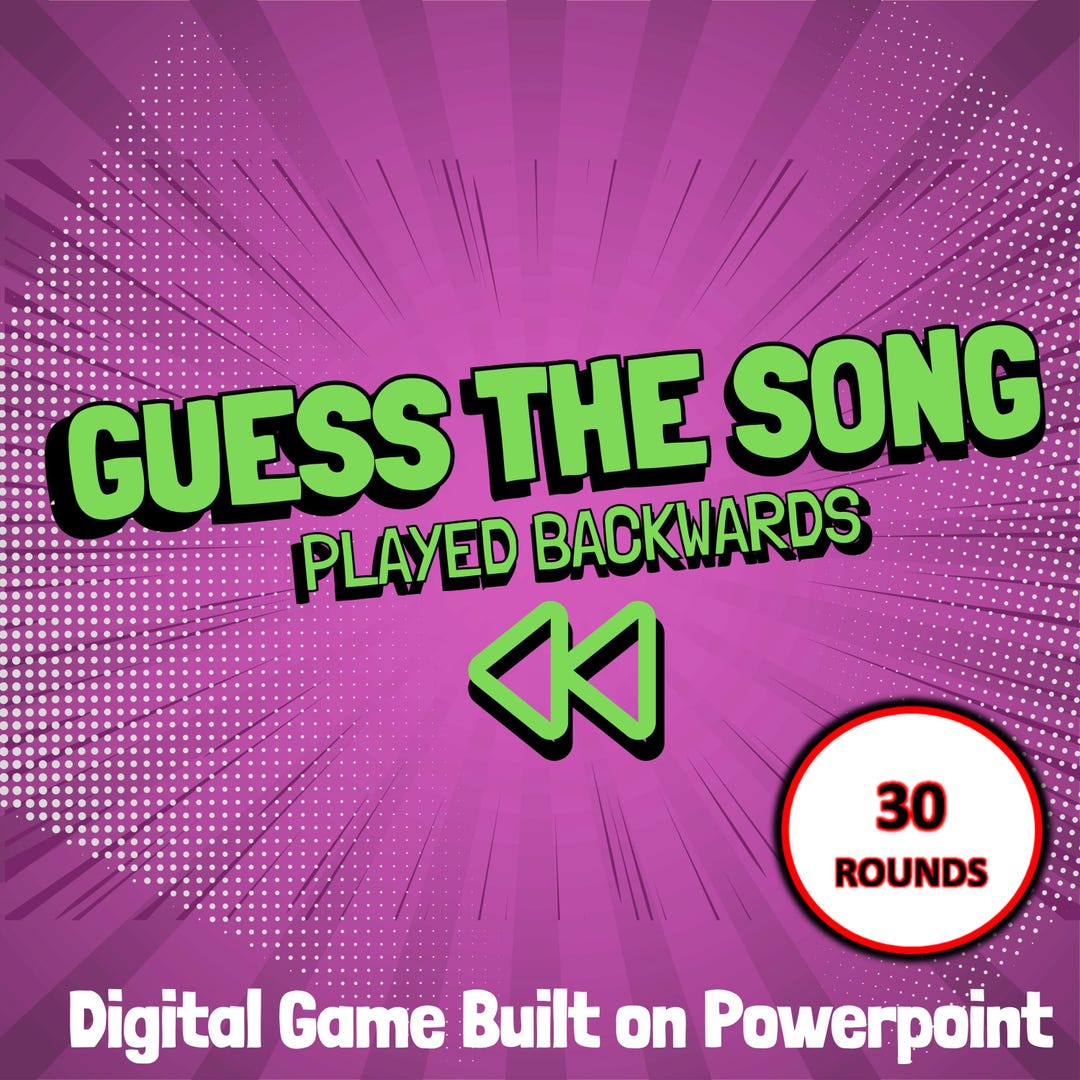 NAME THAT SONG Played Backwards | Digital Song-guessing Game | 30 Songs ...