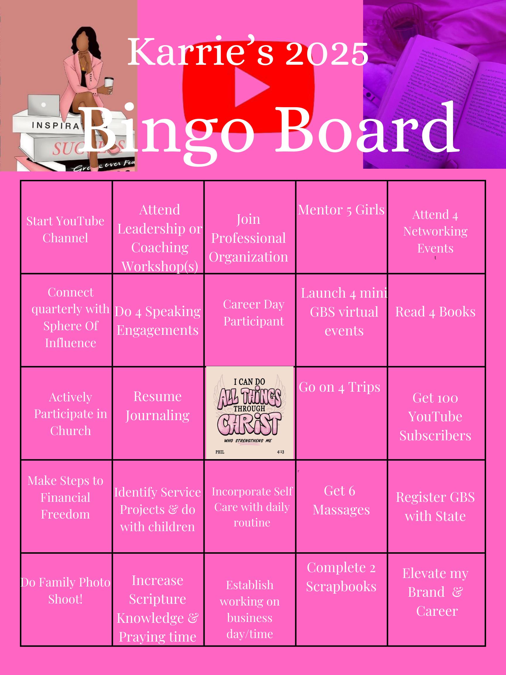 Customizable Bingo Goal Tracker Template | Digital Vision Board ...