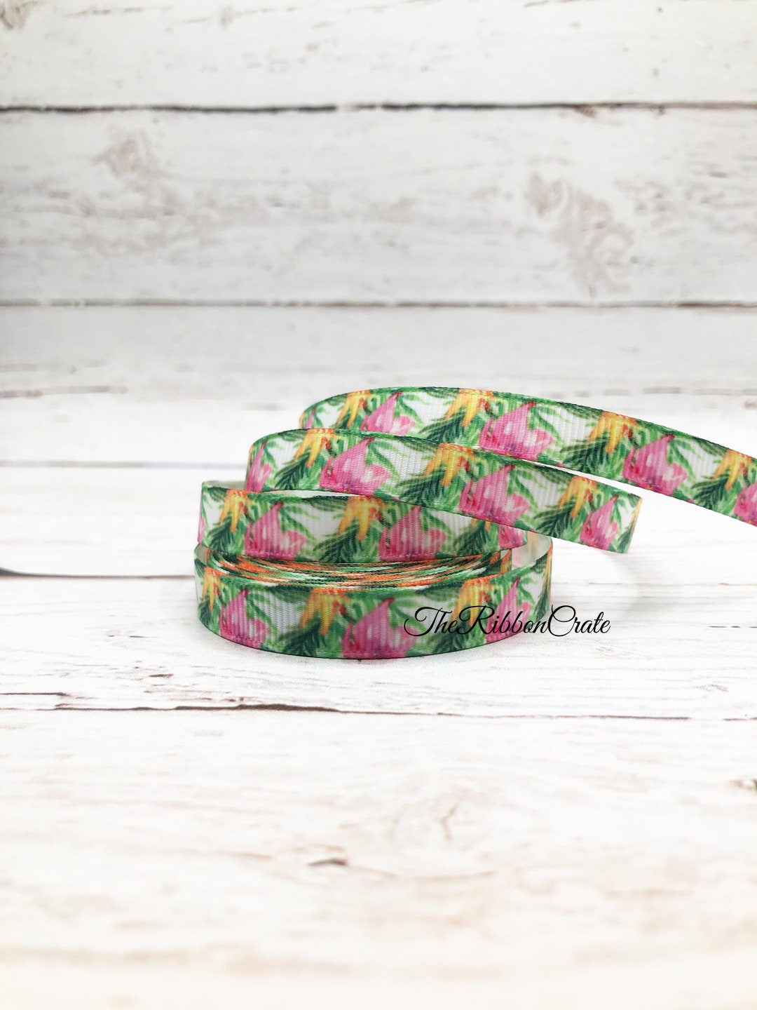 3/8 Inch Ribbon, Grosgrain Ribbon, Floral Ribbon, Tropical Ribbon ...