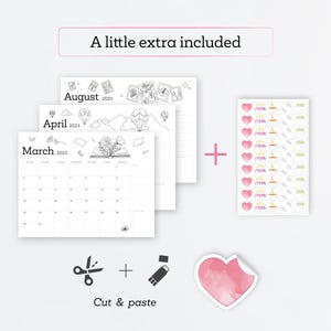 Calendario 2025 para colorear Imprimible Planificador Mensual Tamaño ...