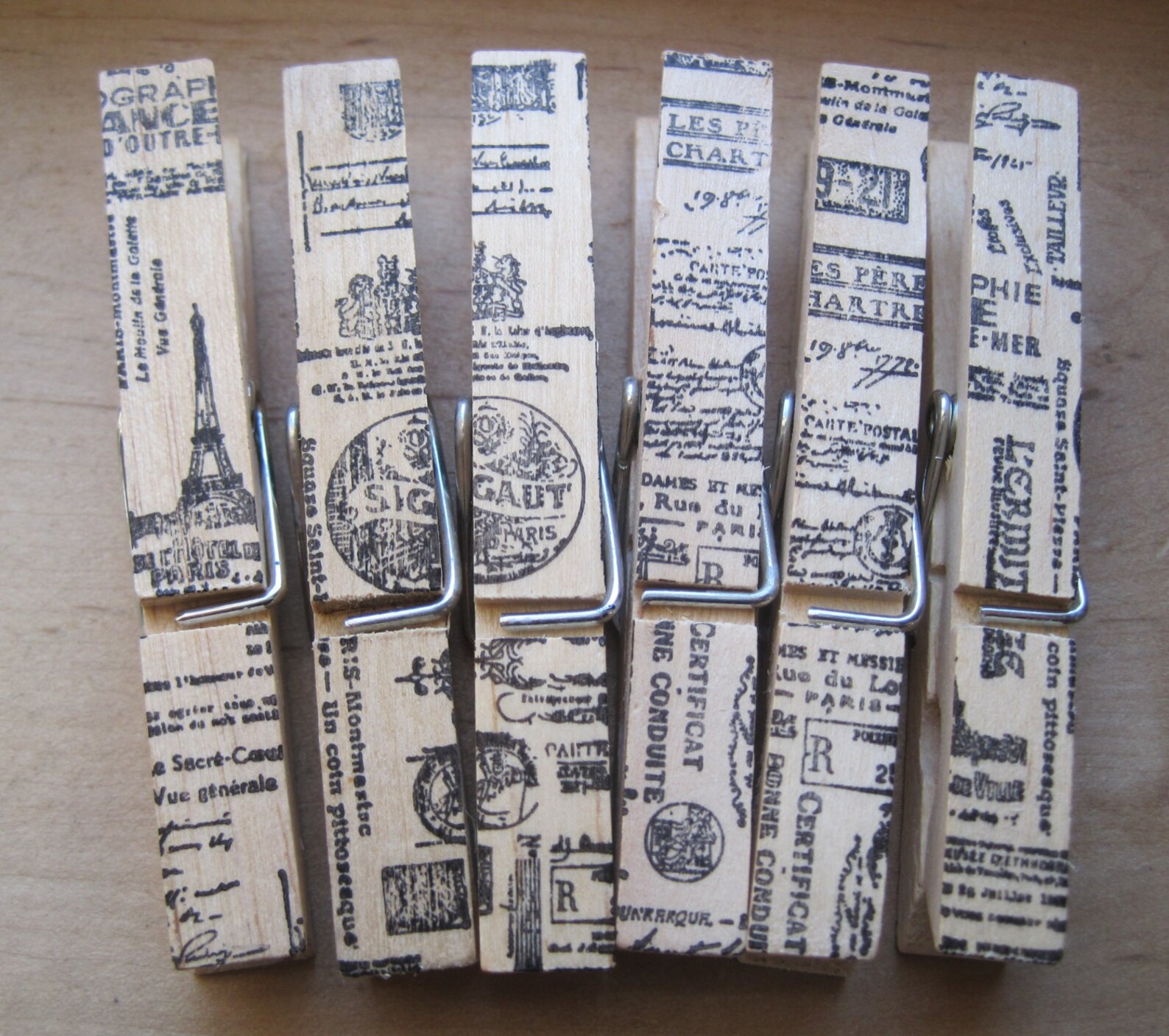 Assorted French Market Clothes Pins Lot of 6 | Etsy