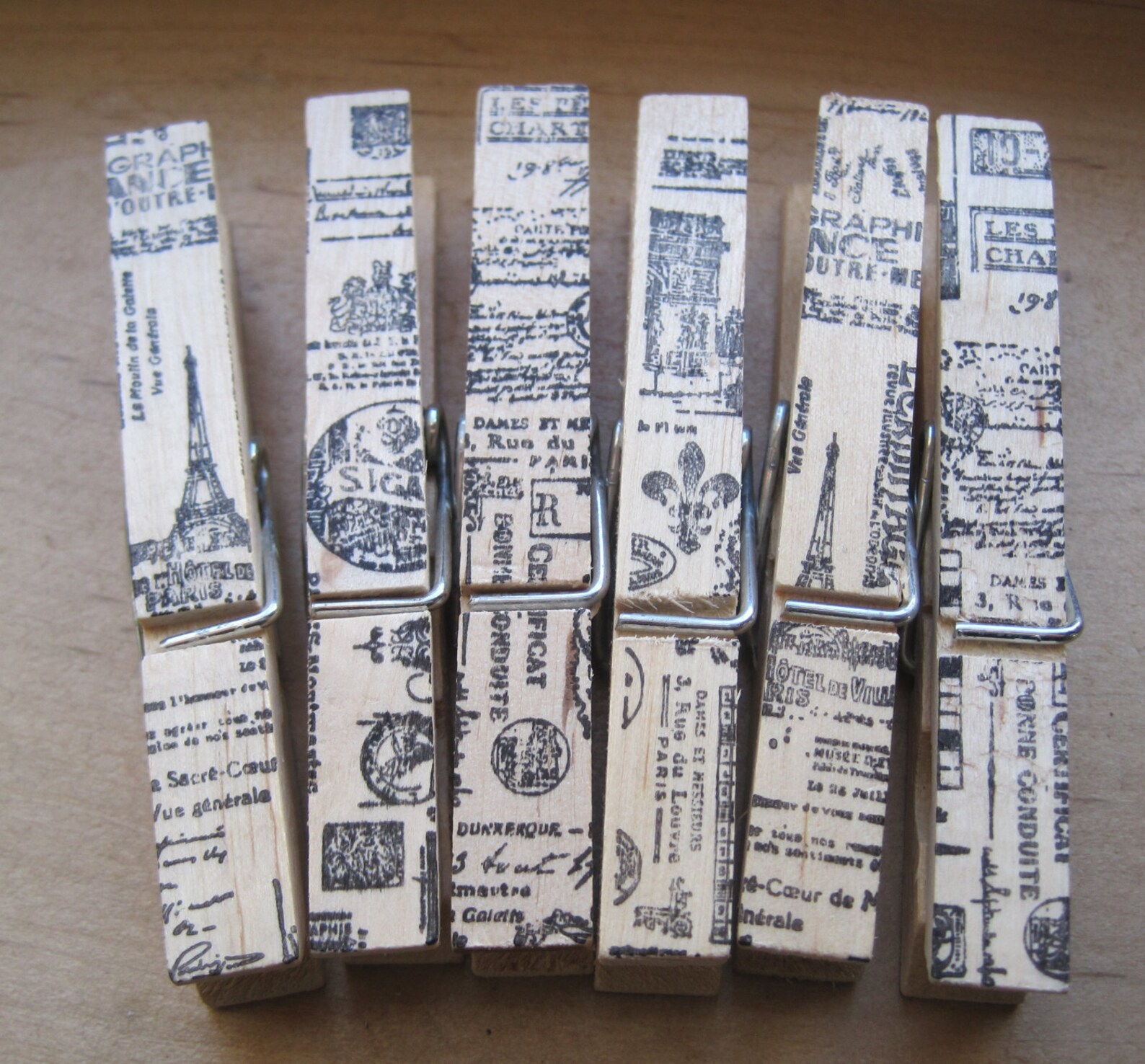 Assorted French Market Clothes Pins Lot of 6 | Etsy