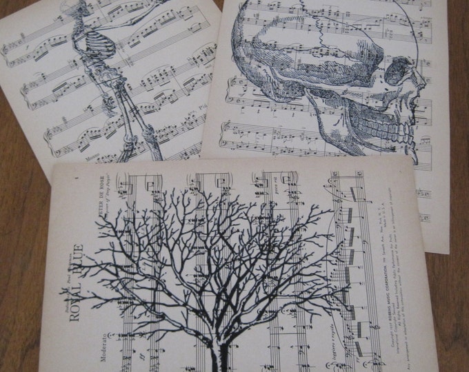 As Seen in Real Simple Creepy Halloween Skulls and Tree Shabby - Etsy