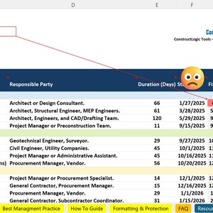 Editable Gantt Chart | Construction Project Schedule Template | Project ...