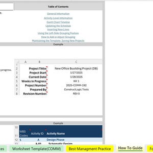 Editable Gantt Chart | Construction Project Schedule Template | Project ...