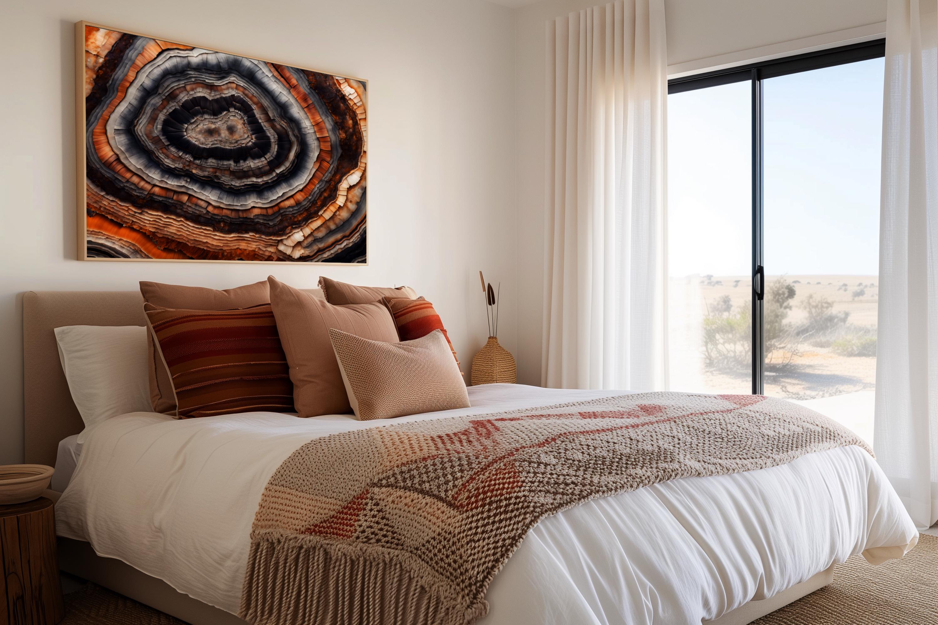 Canvas Art Petrified Tree Rings Wall Decor, Geological Fossil Print for ...