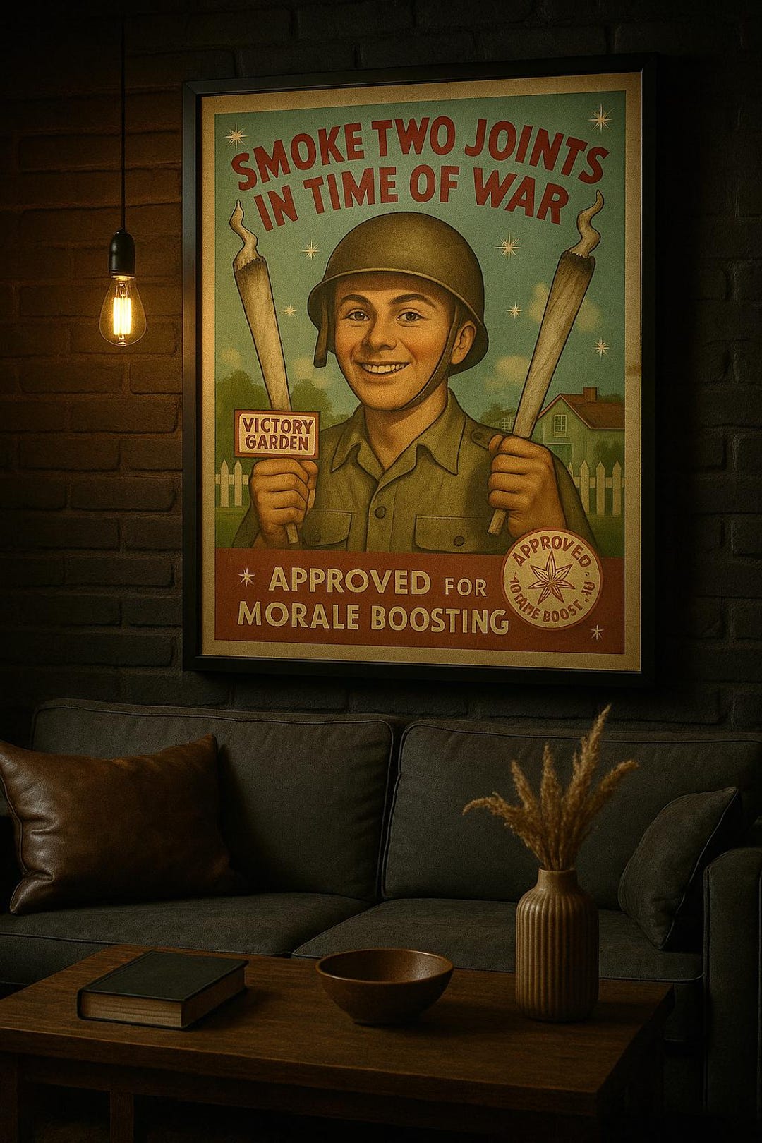 1950s Cold War Propaganda Canvas Wall Art - Retro Satirical Poster ...