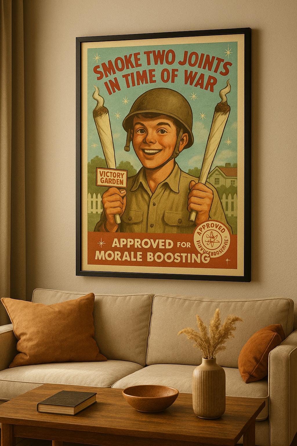 1950s Cold War Propaganda Canvas Wall Art - Retro Satirical Poster ...
