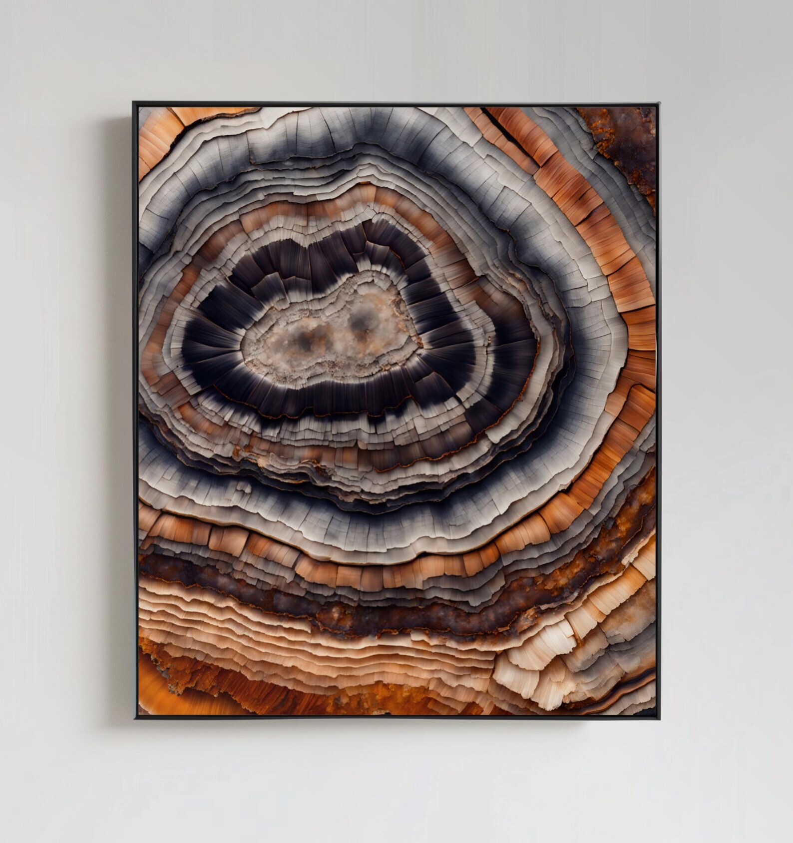 Canvas Art Petrified Tree Rings Wall Decor, Geological Fossil Print for ...