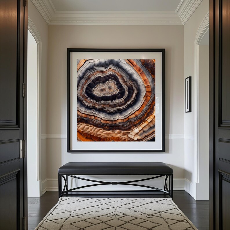 Canvas Art Petrified Tree Rings Wall Decor, Geological Fossil Print for ...