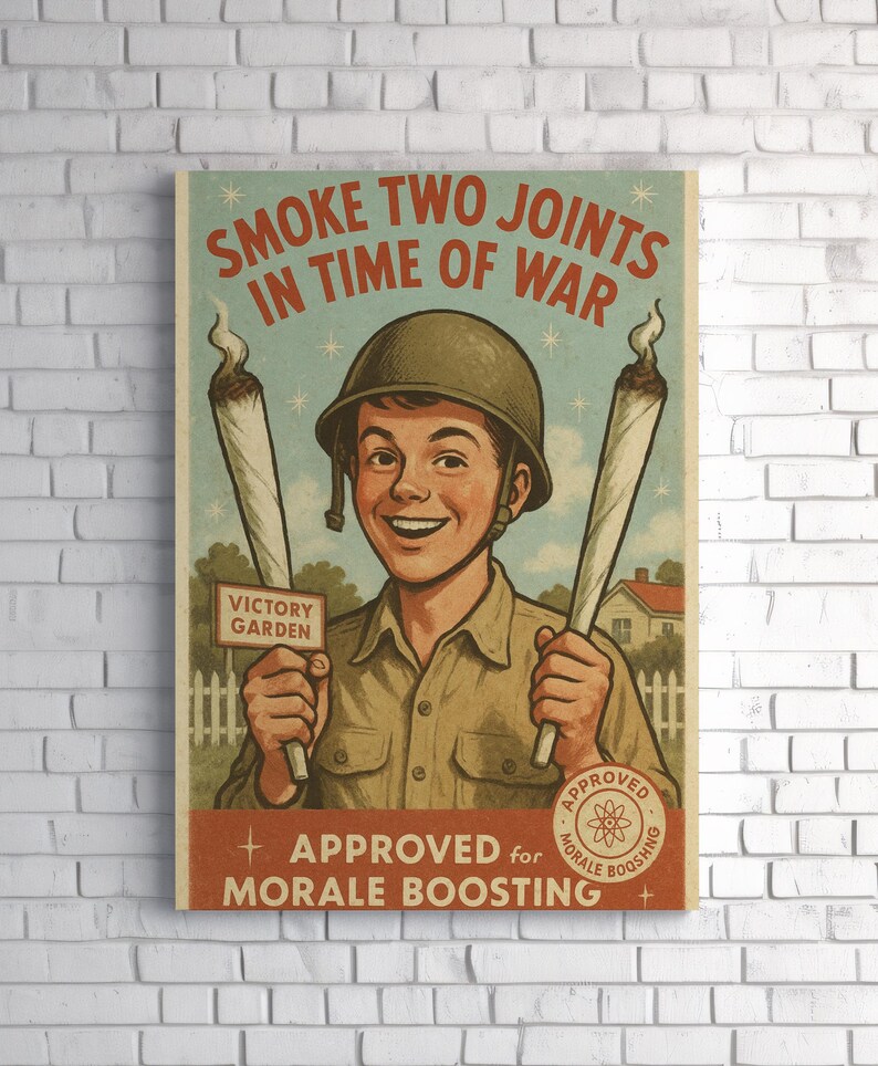 1950s Cold War Propaganda Canvas Wall Art - Retro Satirical Poster ...