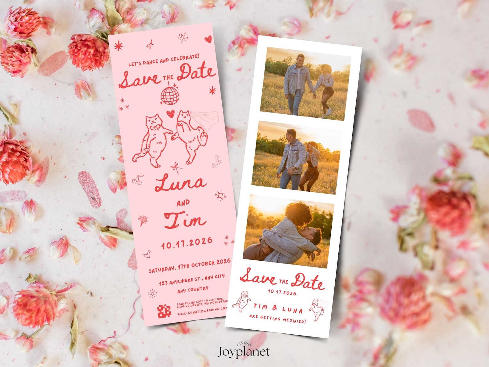 Photo Strip Save the Date - Getting Meowied Cat Invitation | Unique ...