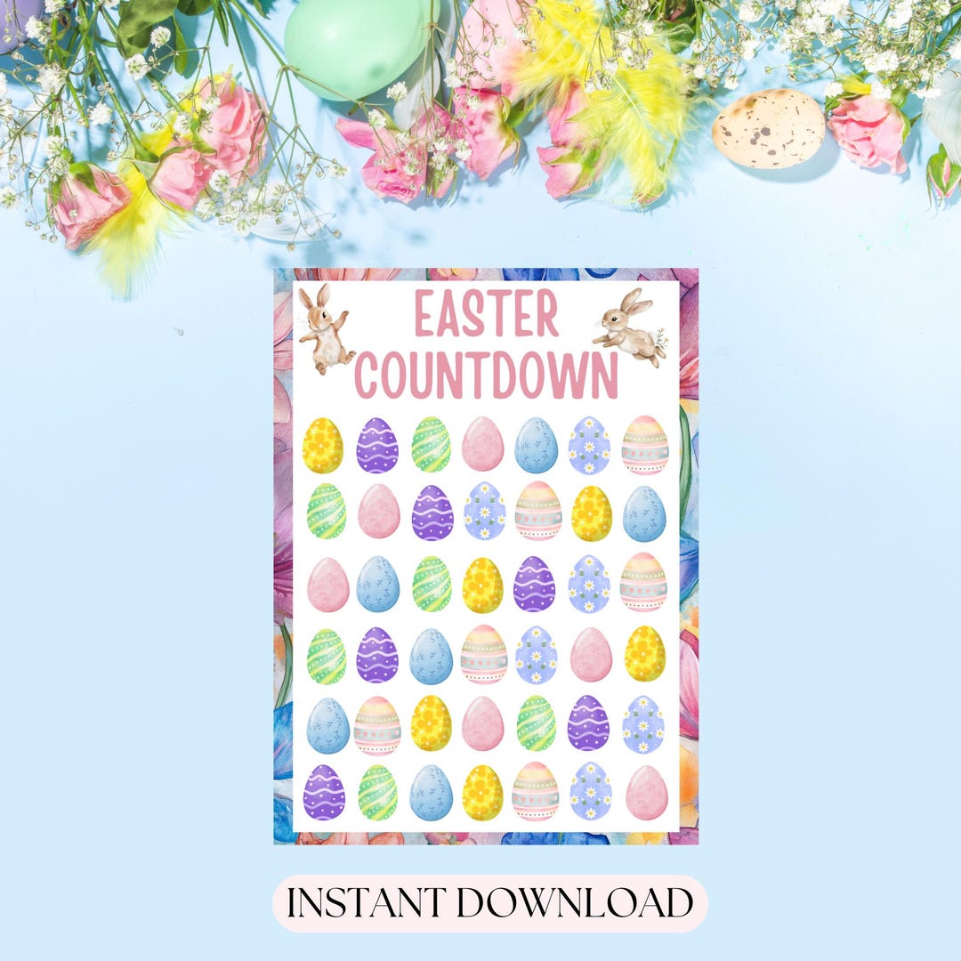 Cute Easter Countdown Printable Background Design 3, 8.5x11, Fun Easter Activity Printable - Etsy
