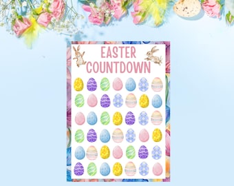 Cute Easter Countdown Printable Background Design 3, 8.5x11, Fun Easter ...