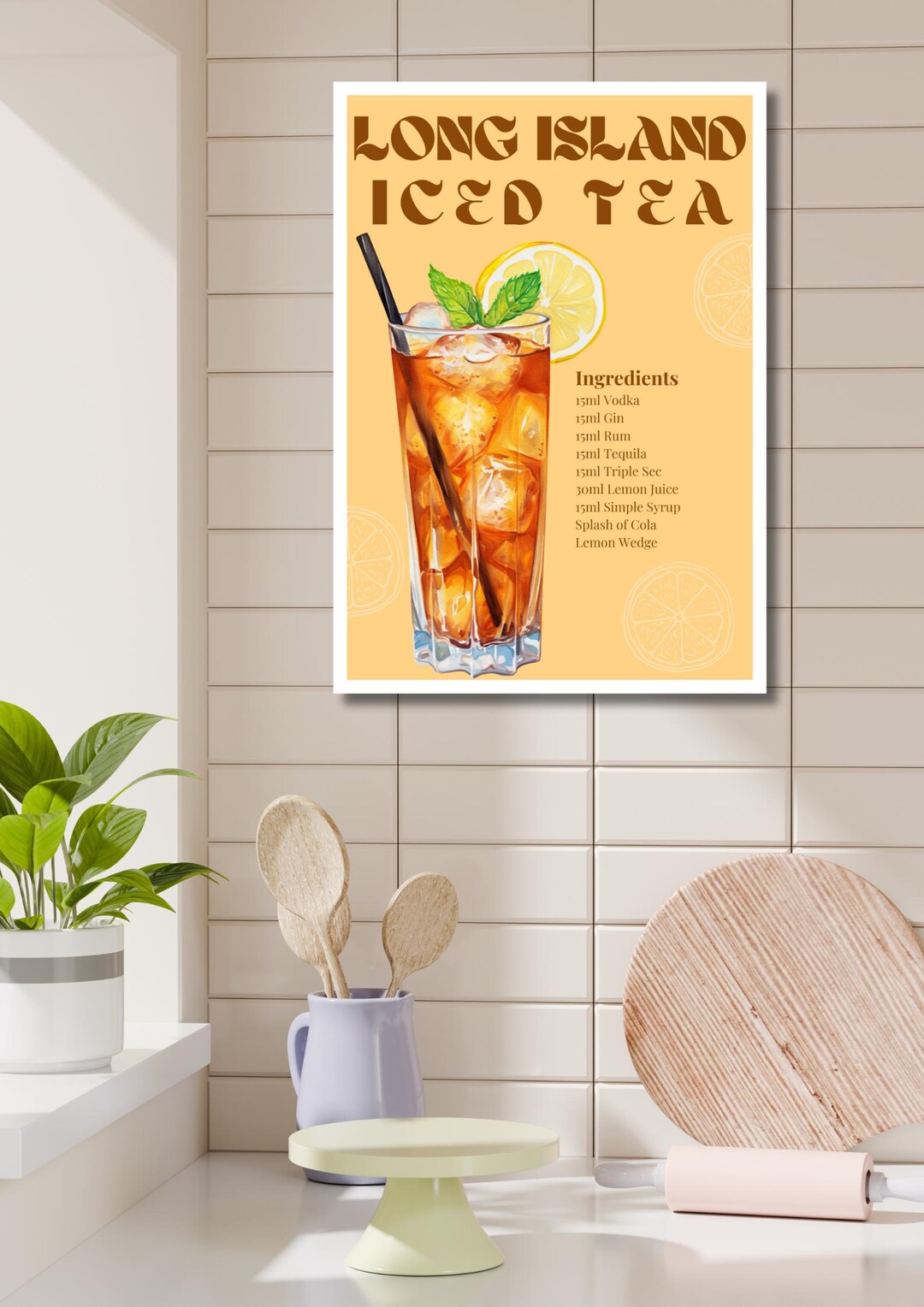 Long Island Iced Tea Poster Trendy Cocktail Kitchen Wall Prints - Etsy