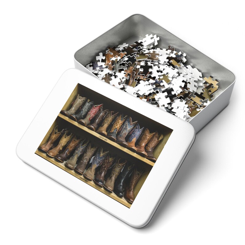 Cowboy Boots Jigsaw Puzzle With Tin - Etsy