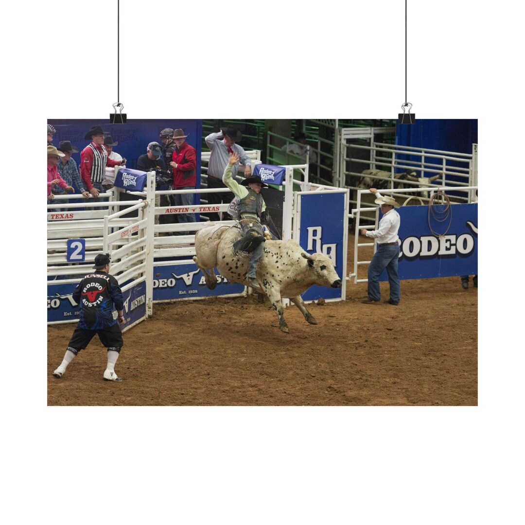 Texas Bull Rider Matte Horizontal Poster - Etsy