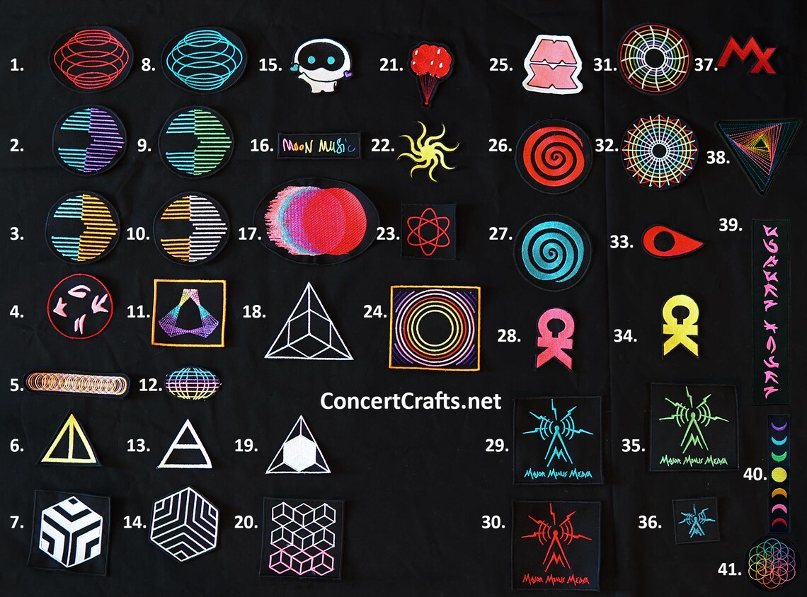 Concert Embroidered Patches – Jacket Patches Inspired by Mylo Xyloto to ...