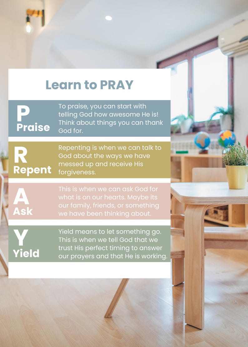 Sunday School Homeschool Christian Printable Prayer Resource - Etsy