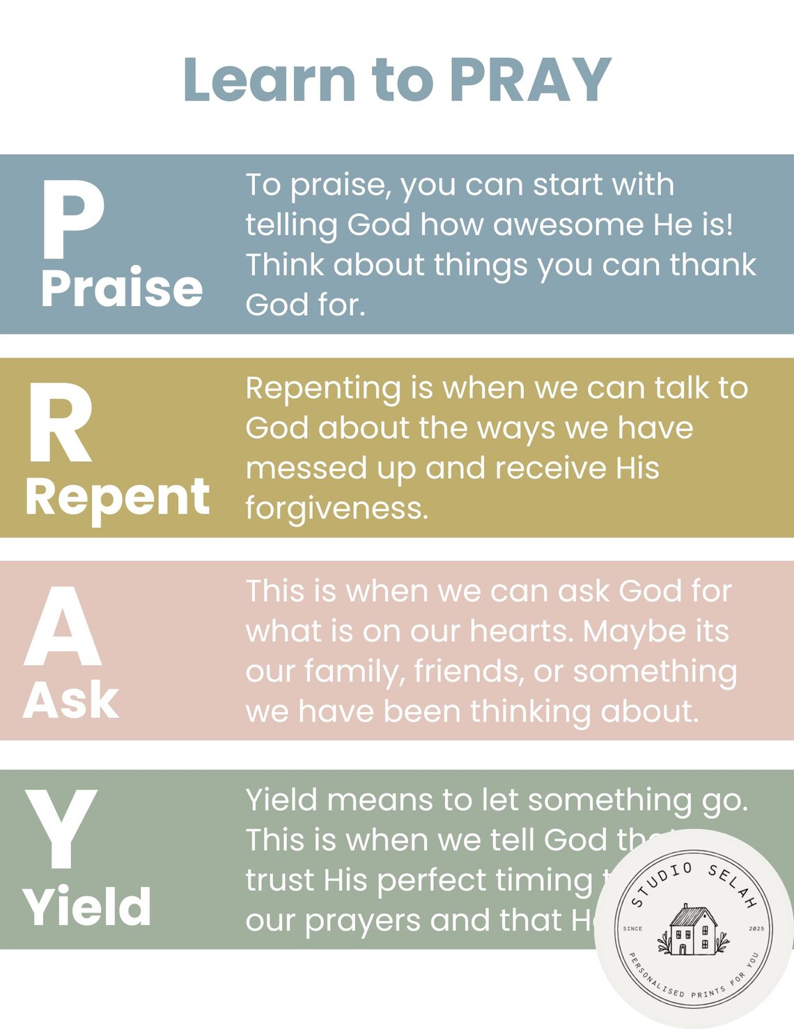 Sunday School Homeschool Christian Printable Prayer Resource - Etsy