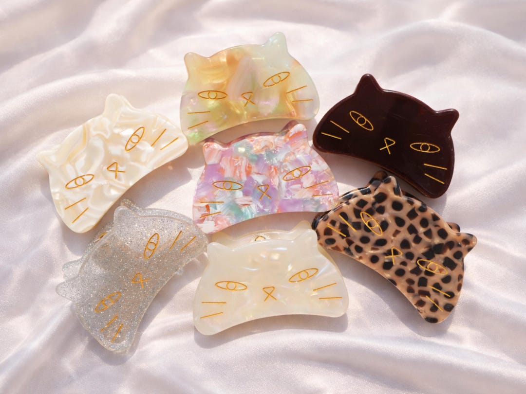 Cute Cat Face Hair Claw Clip - Acrylic Kitty Accessory - Etsy