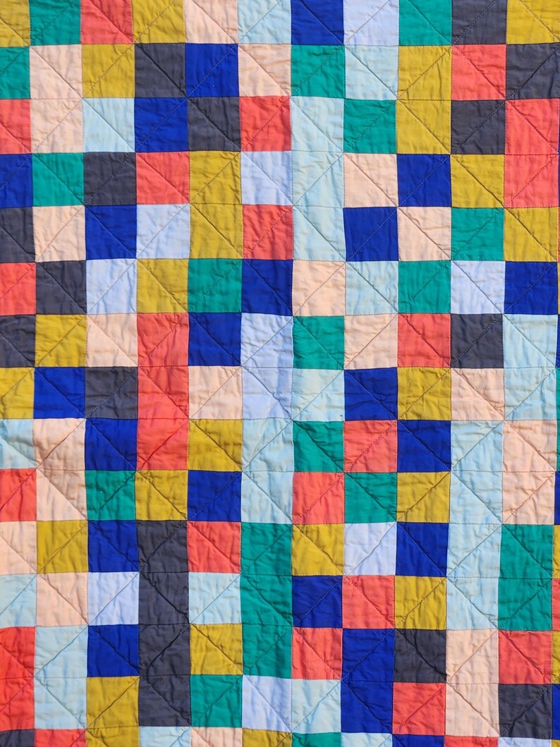 Gender Neutral Baby Quilt | Postage Stamp Quilt | Nursery Decor | Baby ...