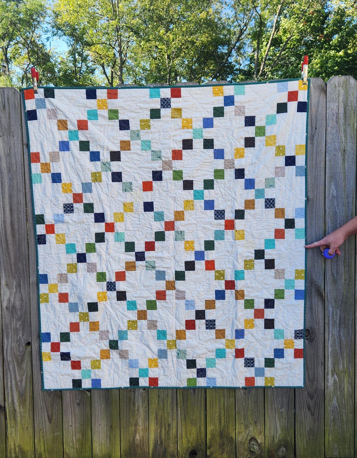 Fall Throw Quilt Irish Chain Design in Autumn Colors Measures 51 X 57 ...