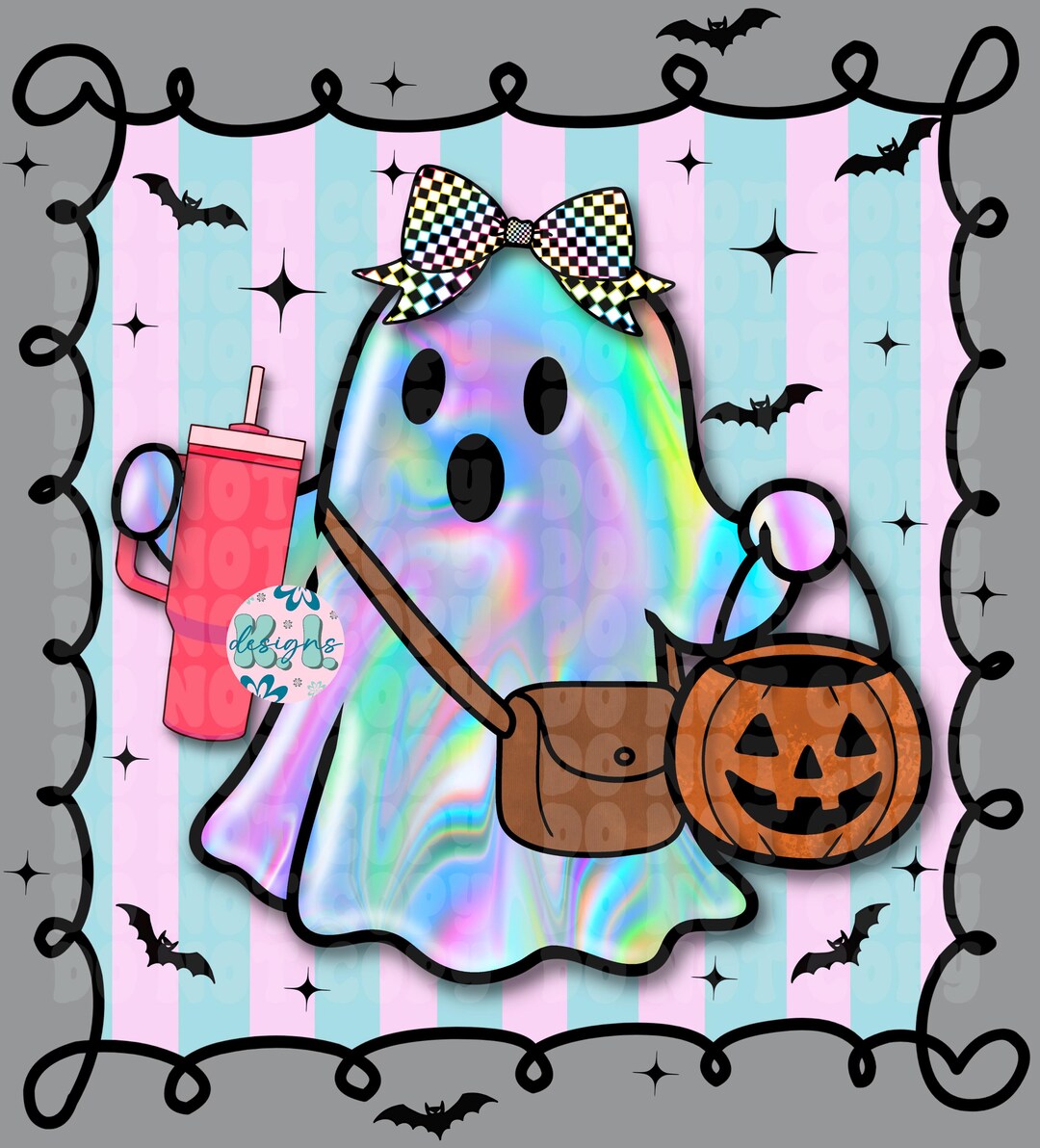 Holographic Iridescent Boujee Ghost PNG | Halloween - Etsy