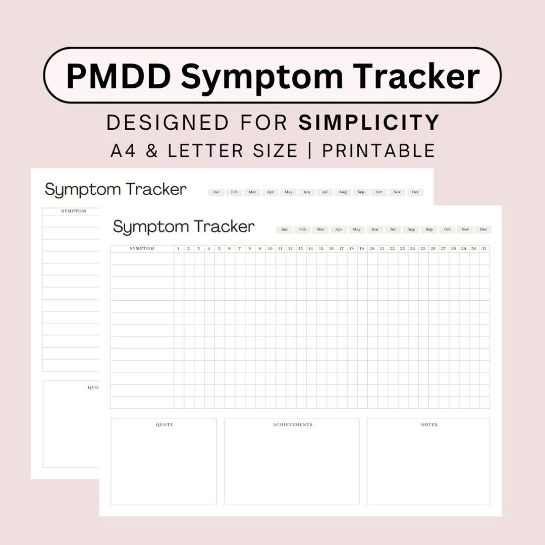 Premenstrual Dysphoric Disorder Tracker, PMDD Tracker Chart, PMS ...