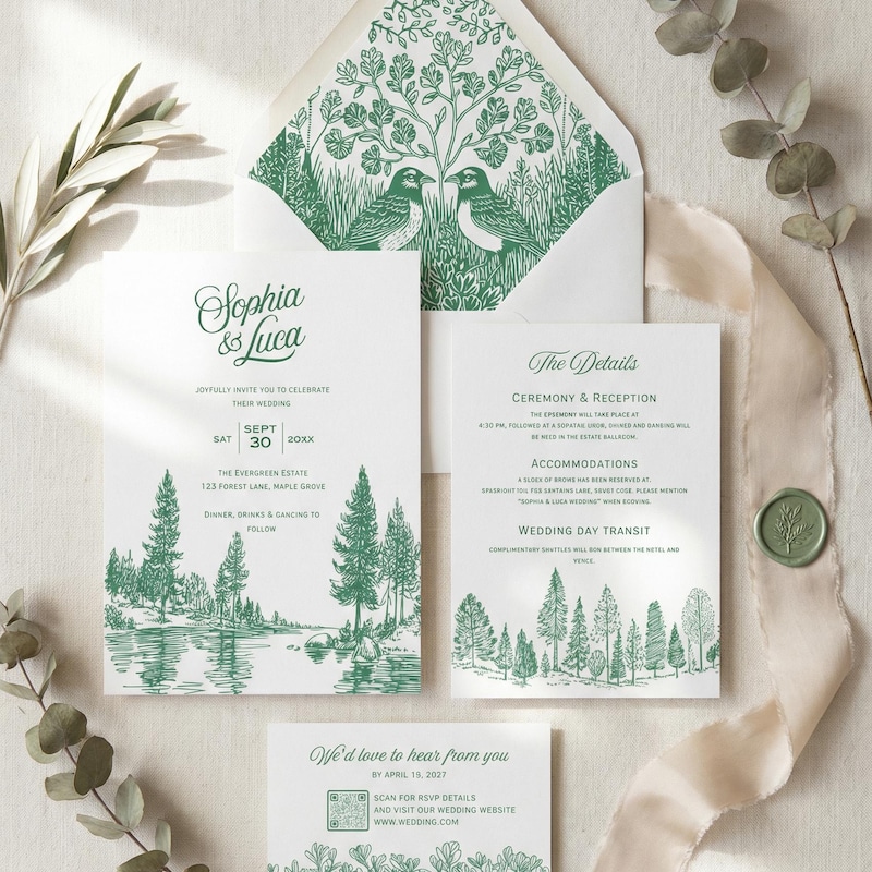 Forest Wedding Invitation - Etsy