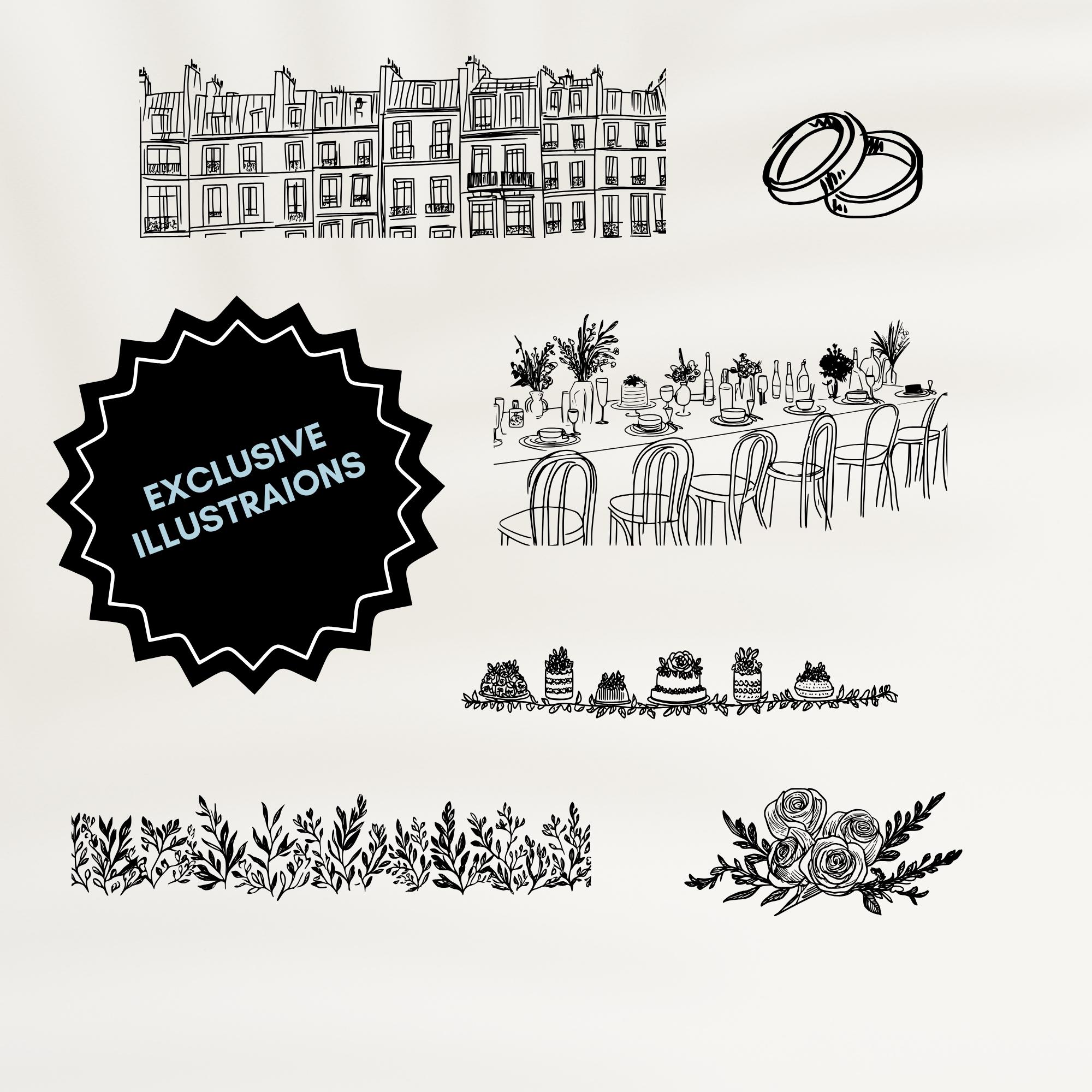 Romantic Wedding Website Template: Hand-drawn Canva Design - Etsy