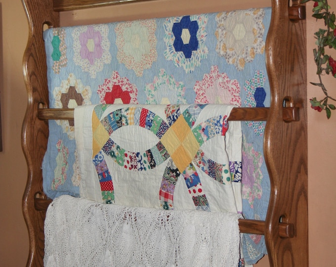 Hanging Solid Oak Quilt Rack - Etsy