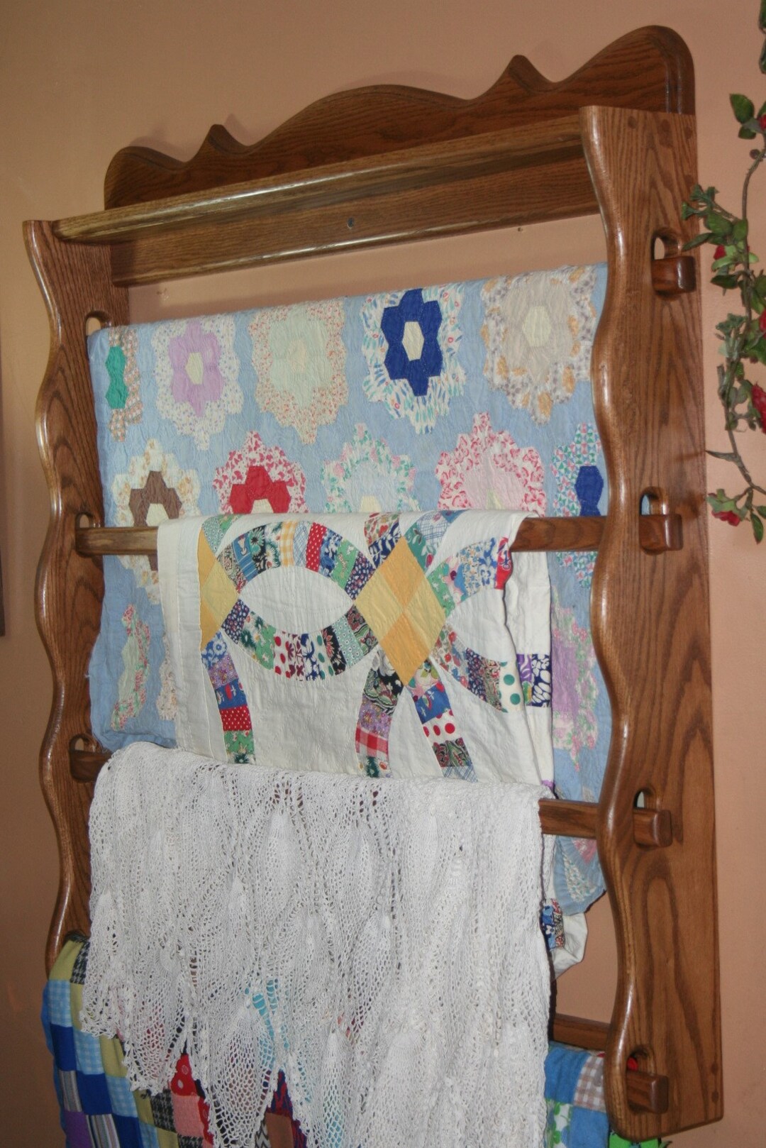 Solid Oak Quilt Rack, 4 Ft Wide, 6 Rungs...wider, Special Order - Etsy