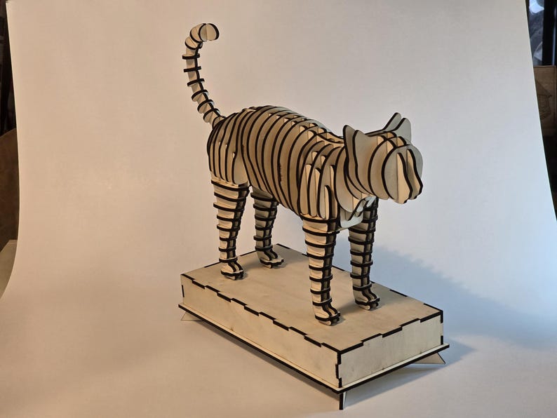 Cat Model, 3D Wooden Puzzle - Etsy