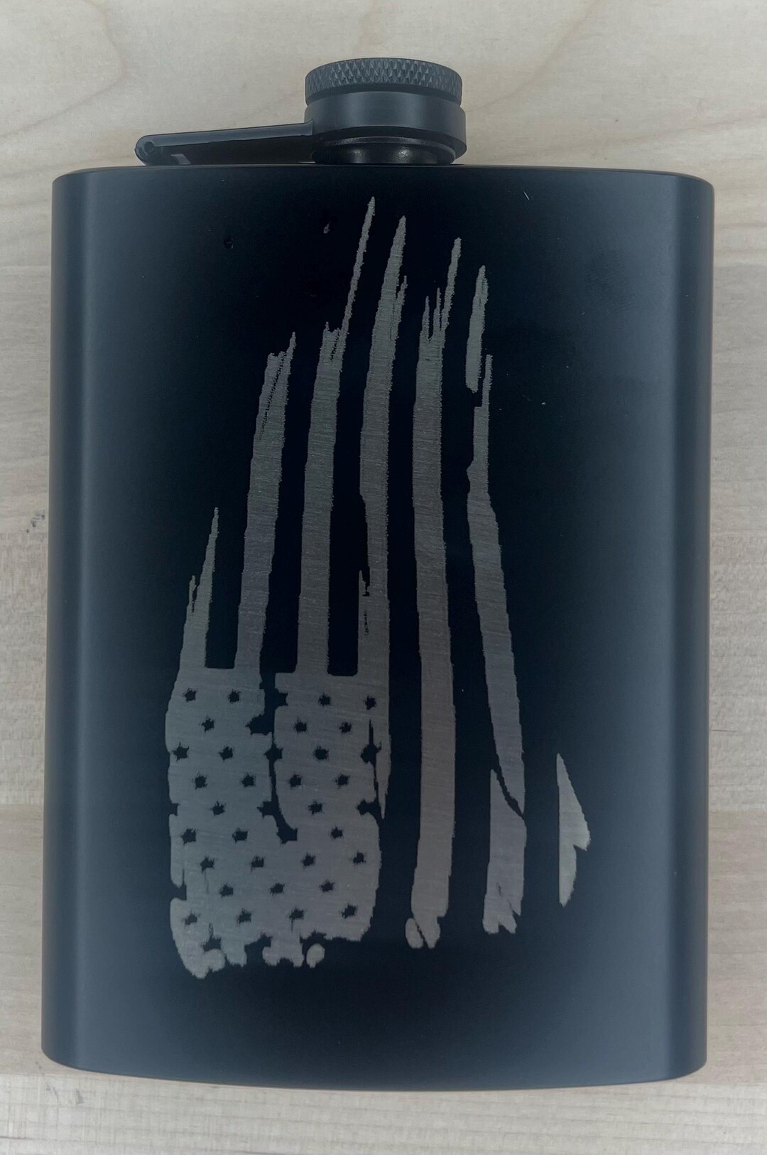 American Flag Flask - 8 Oz - Black Stainless Steel - Etsy