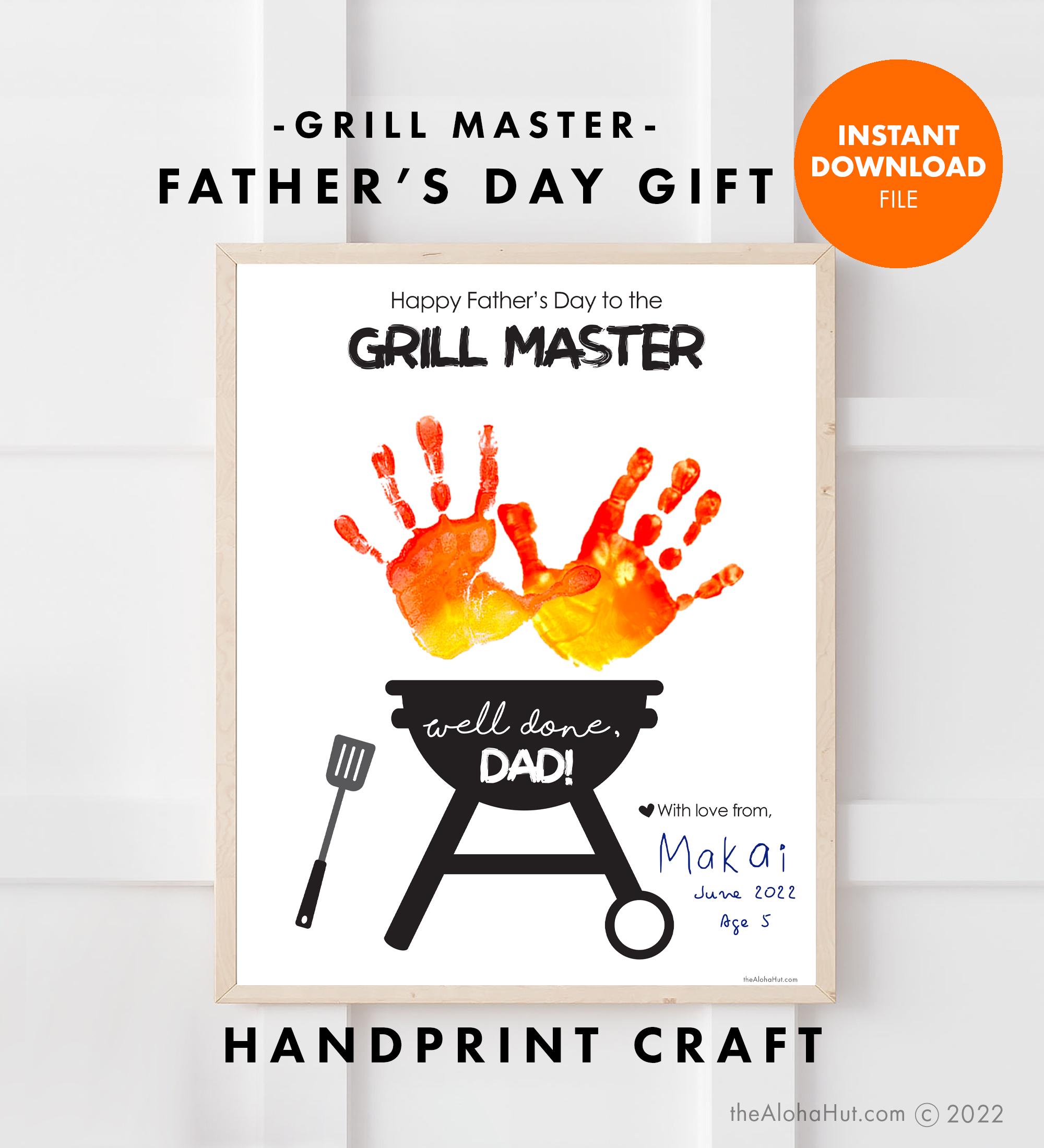 Grill Master Father's Day Handprint Craft Card - Kids Gift for Dad ...