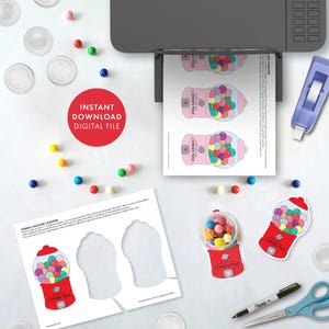 Gumball Machine Valentine - Valentine's Day Card Gift Craft DIY School ...