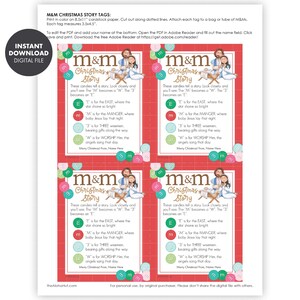 M&M Christmas Nativity Story Tag Handout Ministering Printable Jesus ...