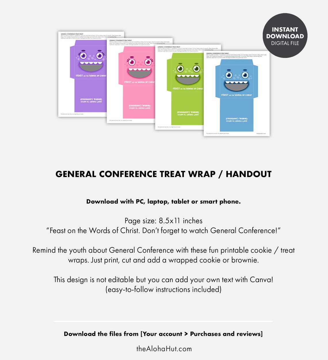 Cookie Wrap General Conference Handout Tag LDS Mormon Relief Society Ym ...