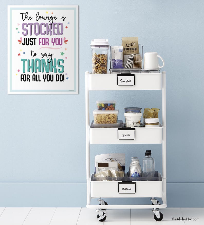 Snack Cart Teacher Appreciation Week Idea Sign Staff Employee Nurse ...