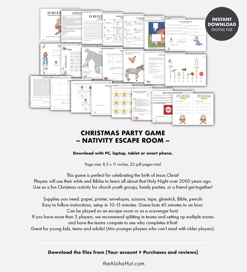 Nativity Escape Room - Christmas Party Game Youth Activity Jesus Christ ...