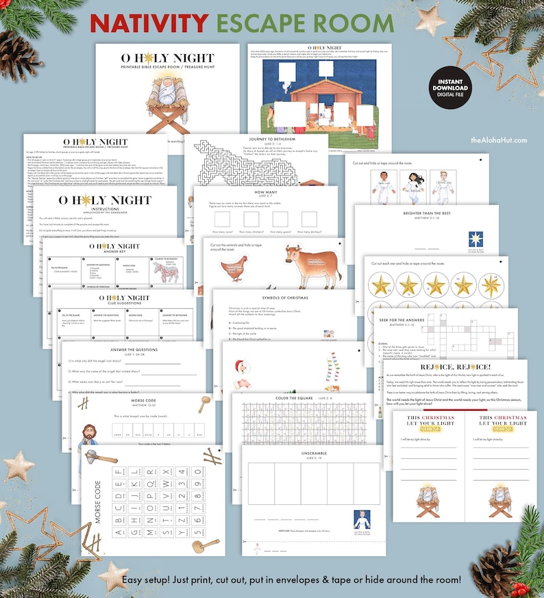 Nativity Escape Room - Christmas Party Game Youth Activity Jesus Christ ...