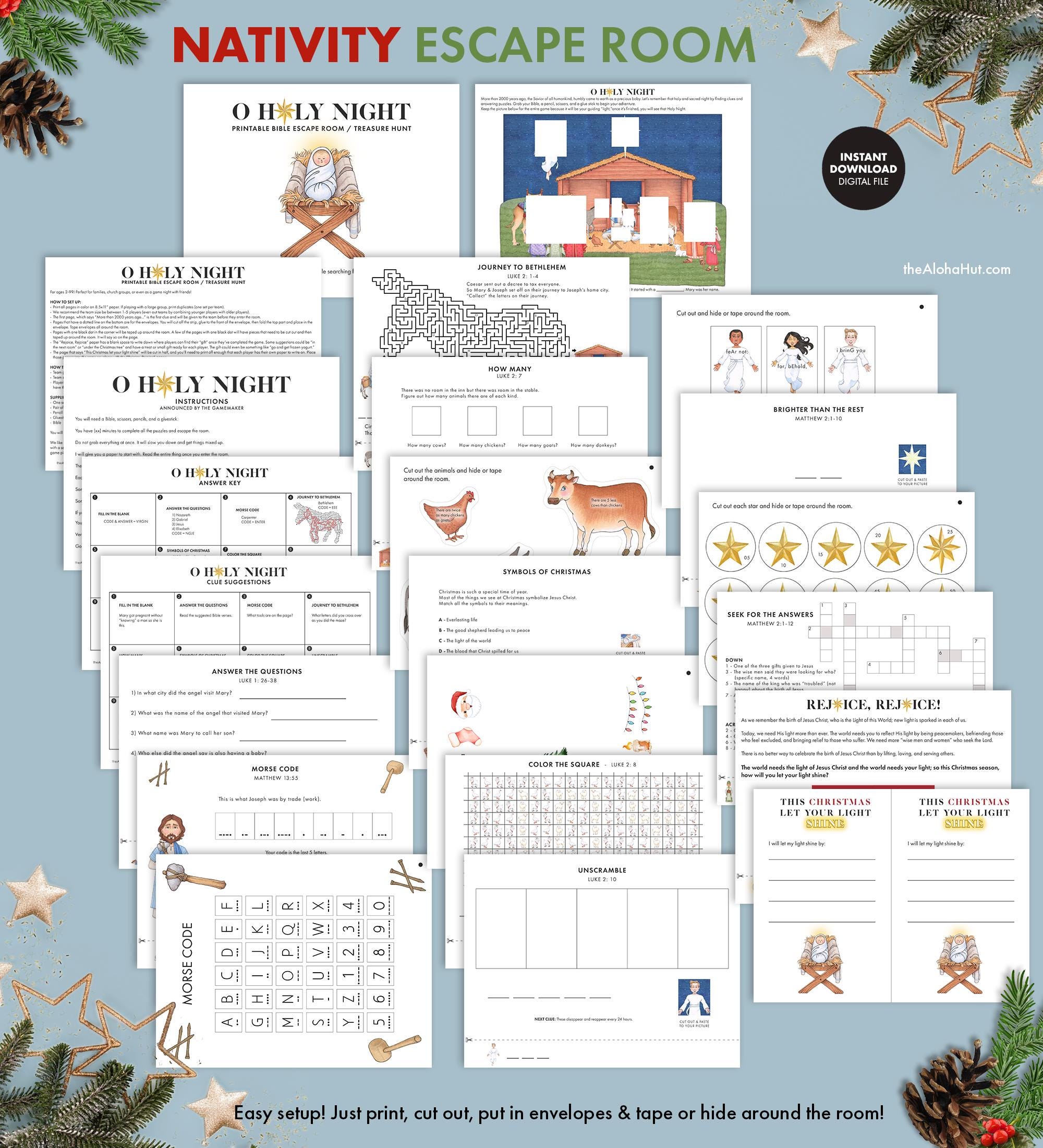 Nativity Escape Room - Christmas Party Game Youth Activity Jesus Christ ...